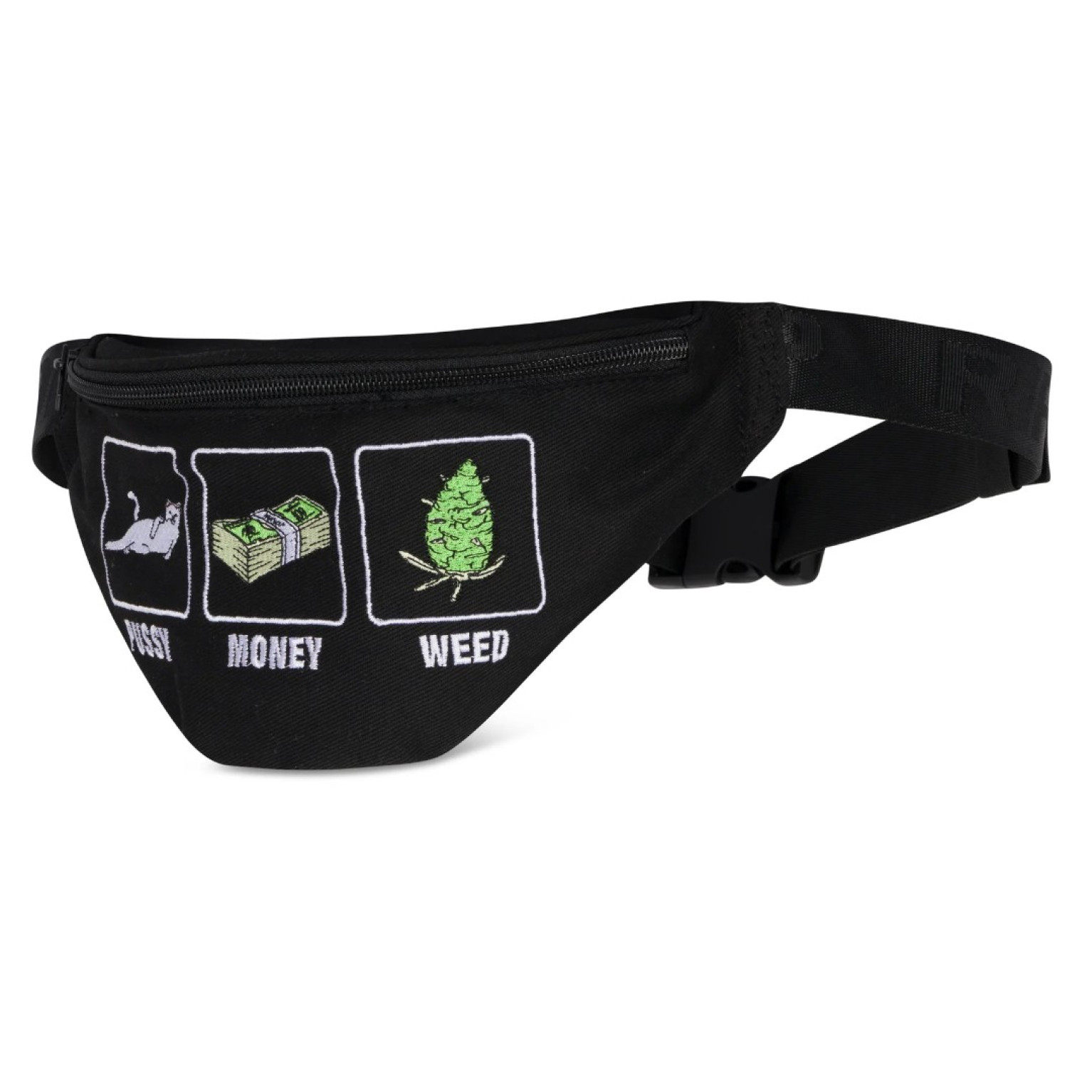 Сумка на пояс Ripndip Pu$$y, Money, Weed Fanny Pack Black от RIPNDIP ...